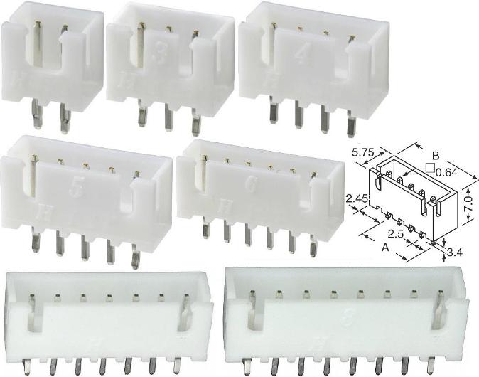 Conectores Jst Xhp Rectos 2.50mm